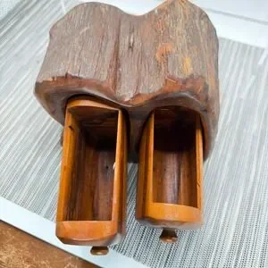 Unbranded | Accents | Vtg Hand Carved Live Edge Wood Jewelry Box 2 ...